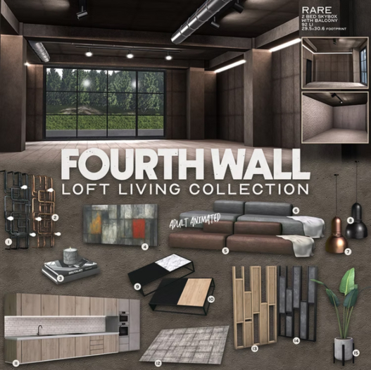 Second Life Marketplace - [FOURTH WALL] Loft Wall Pipe Lights - Iron
